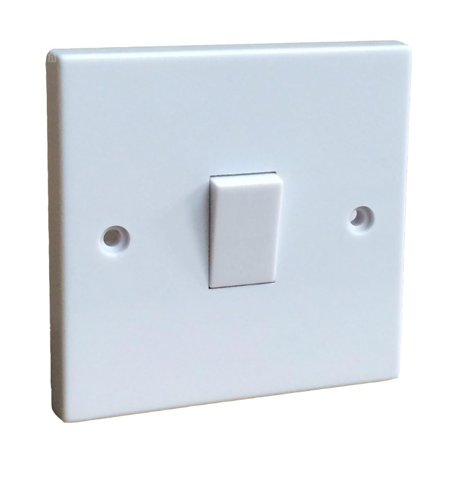 Single Wall Light Switch & 25mm Back Box Pattress 1 Gang 2 Way Switch ...