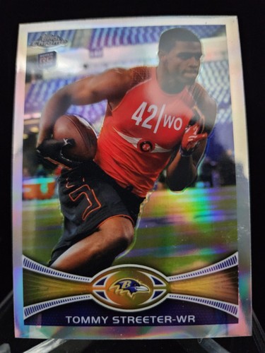 TOMMY STREETER 2012 TOPPS CHROME ROOKIE REFRACTOR #81 BALTIMORE RAVENS ...