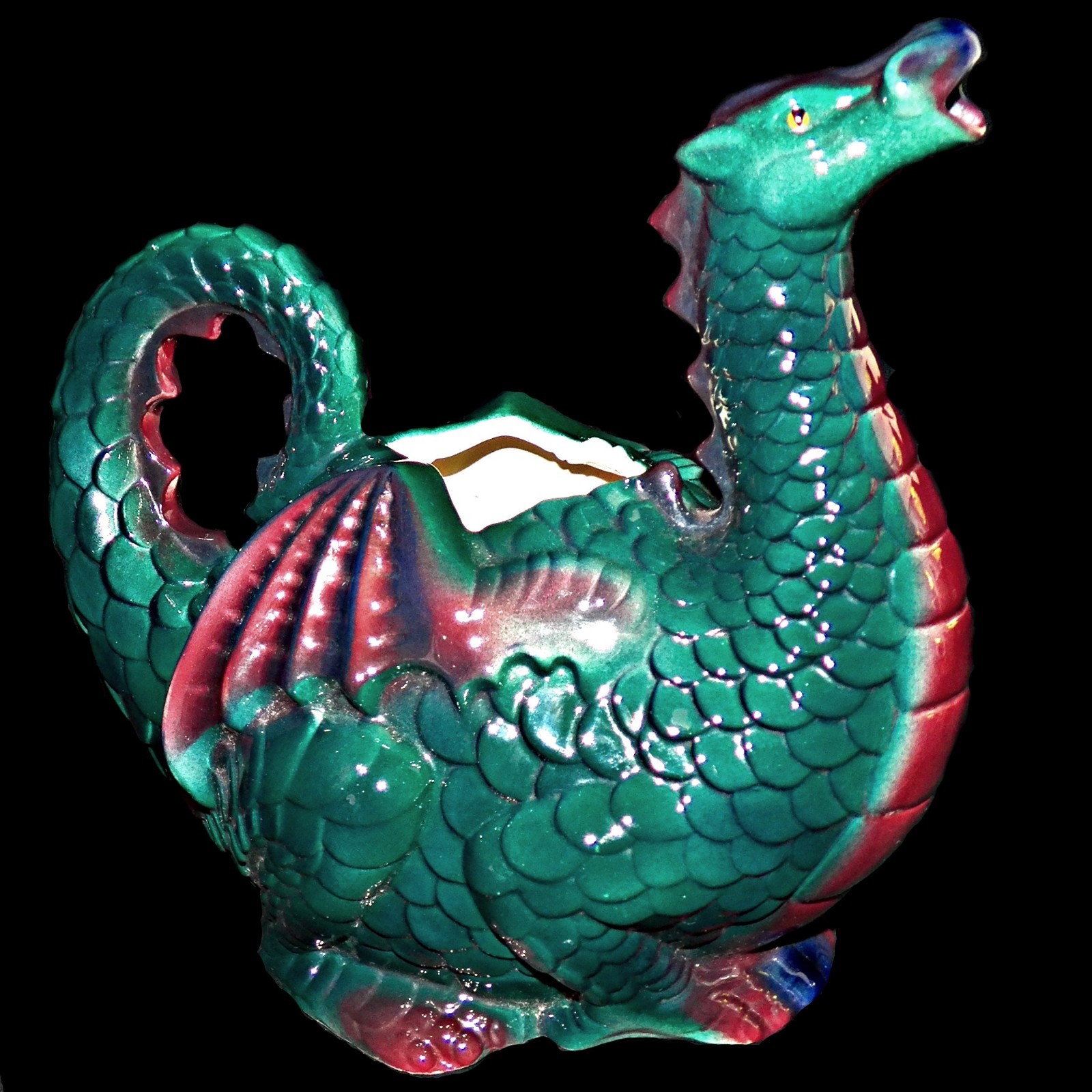 Clay Art Enchantment San Francisco 1990 Teal Whimsical Gothic Dragon ...