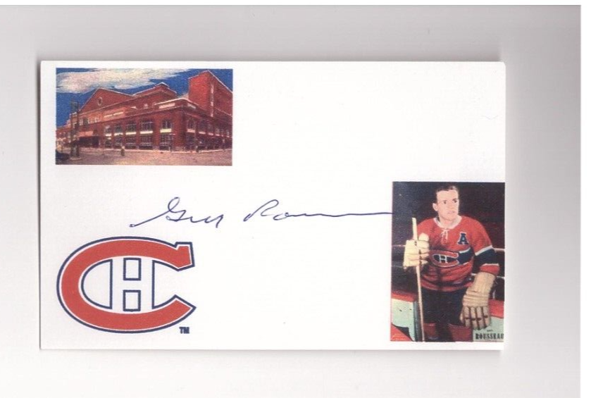 GUY ROUSSEAU SIGNED 3x5 INDEX CARD NHL MONTREAL CANADIENS AUTOGRAPH 54 ...