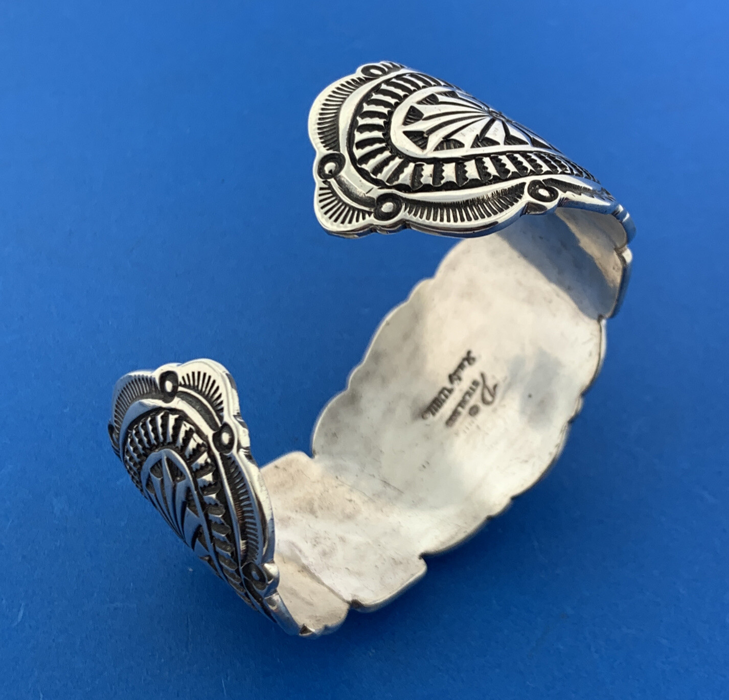 Rudy Willie Joe Delgarito Navajo 925 Sterling Silver Turquoise Cuff ...