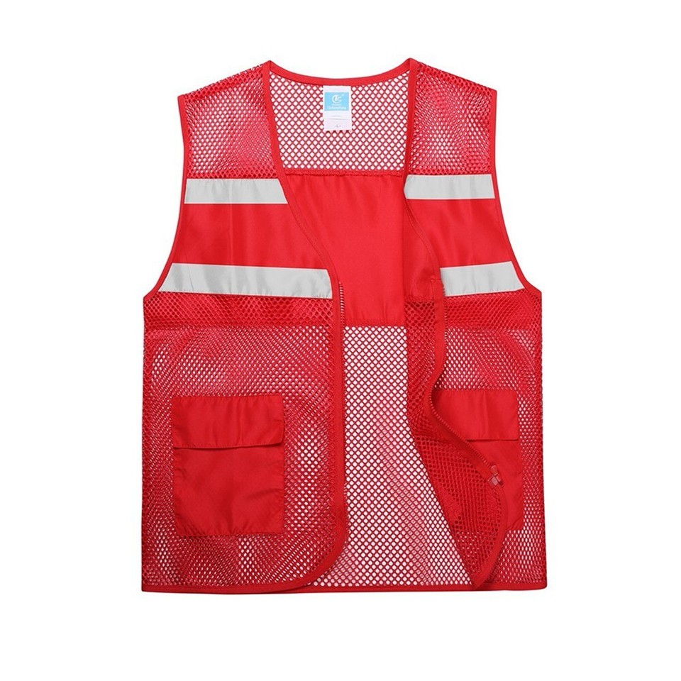 Mens Vest Sleeveless Mesh Vest Safety Work Reflective Brand New Mens ...