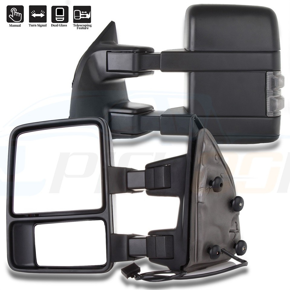 For 1999-2016 Ford F250 Super Duty Side Tow Mirrors Manual Fold Smoke ...