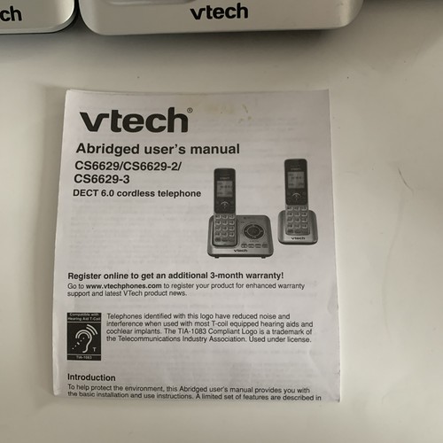 Vtech Cordless Phone Telephone Lot Of 3 With Chargers Cs6629 Tested ...