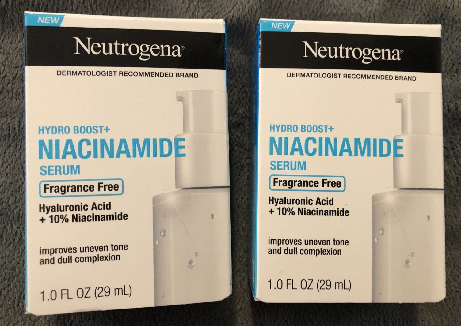 New Lot of 2 Boxes Neutrogena Hydro Boost + Niacinamide Serum 2x1.0 fl ...
