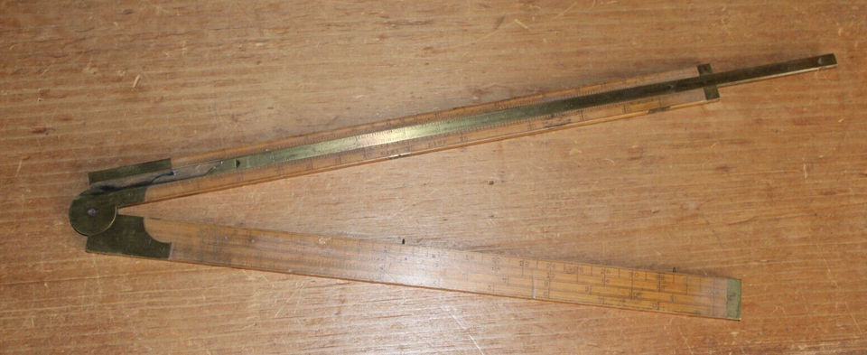 STANLEY No. 12 Boxwood and Brass Carpenter's Sliding Rule | eBay
