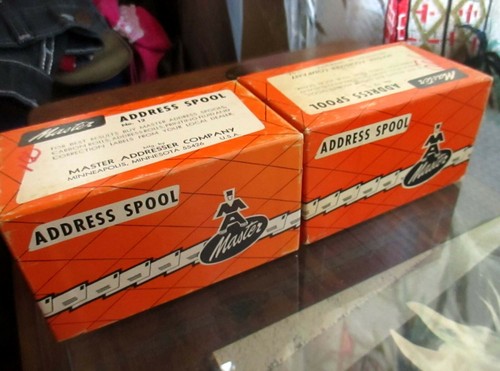 Lot 2 NIB Vintage Master Addresser Address Spool in Original Box New ...