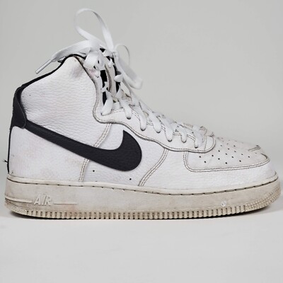 Nike Air Force 1 High '07 Mens Size 8.5 / 42 White Black Leather ...