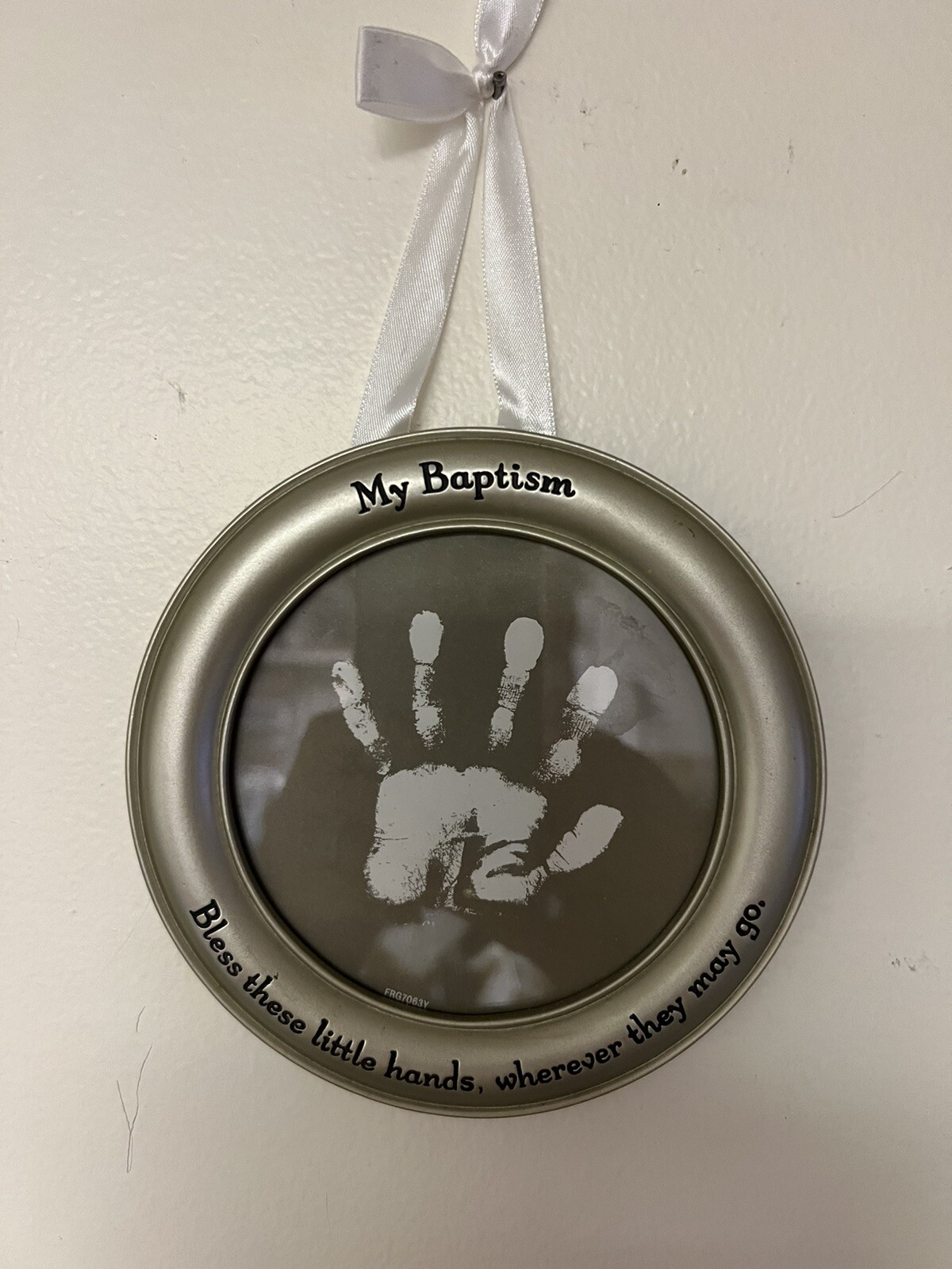 Hallmark Picture/Handprint Frame 6” Round for Baby Baptism Gift | eBay