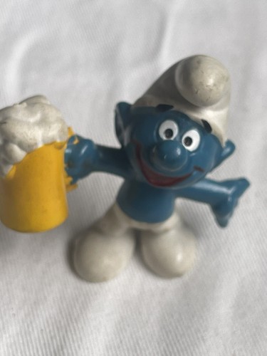 Smurf 1975 Smurfs Beer Mug Classic Figure Peyo Schleich PVC Figures Vtg ...