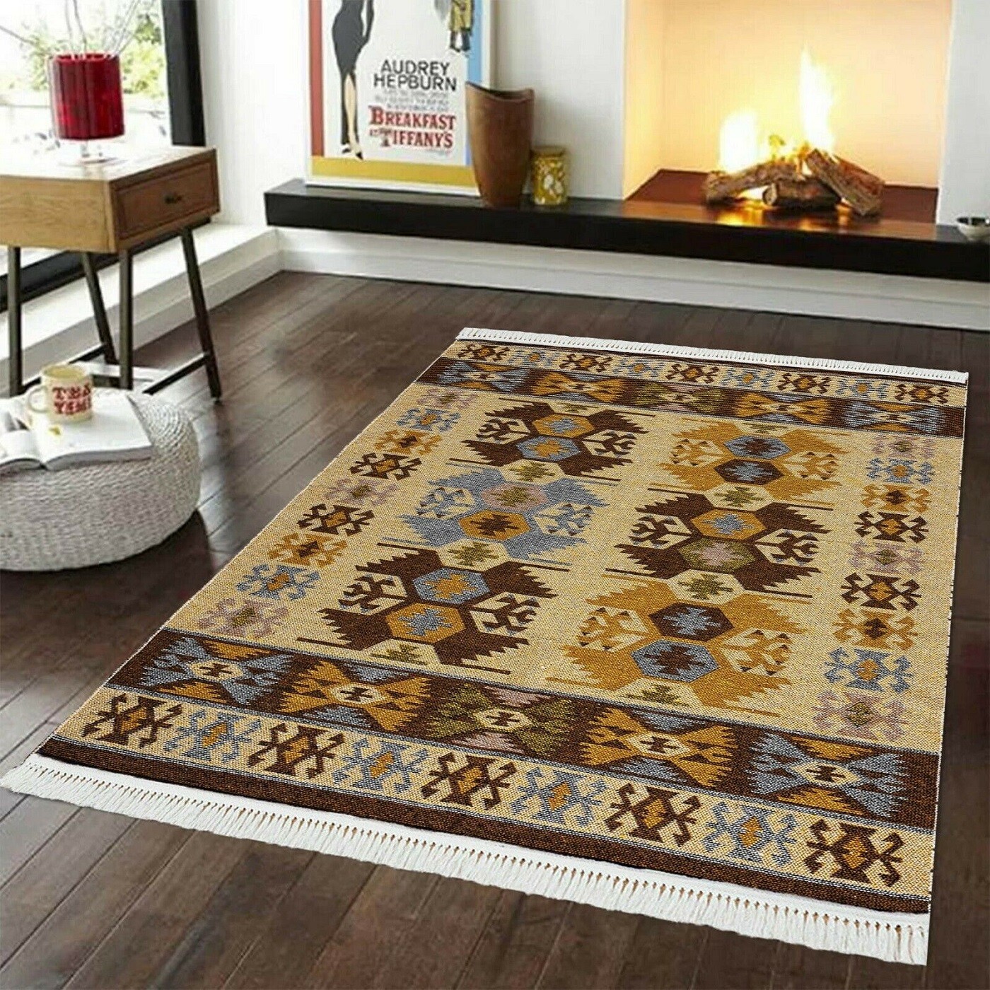 Reversible Traditional Design Quality Soft Thick Luxury Living Room Mat ...