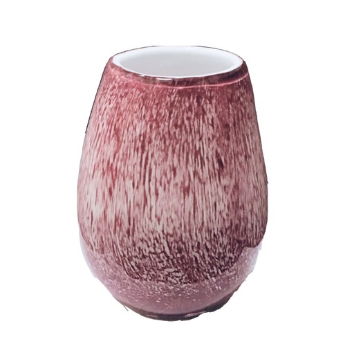 Beautiful Hand Blown Art Glass Cased Vase Red Raspberry With White 7”H ...
