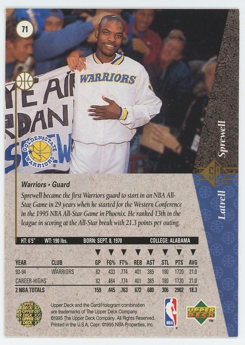 1994-95 SP - #71 Latrell Sprewell for sale online | eBay