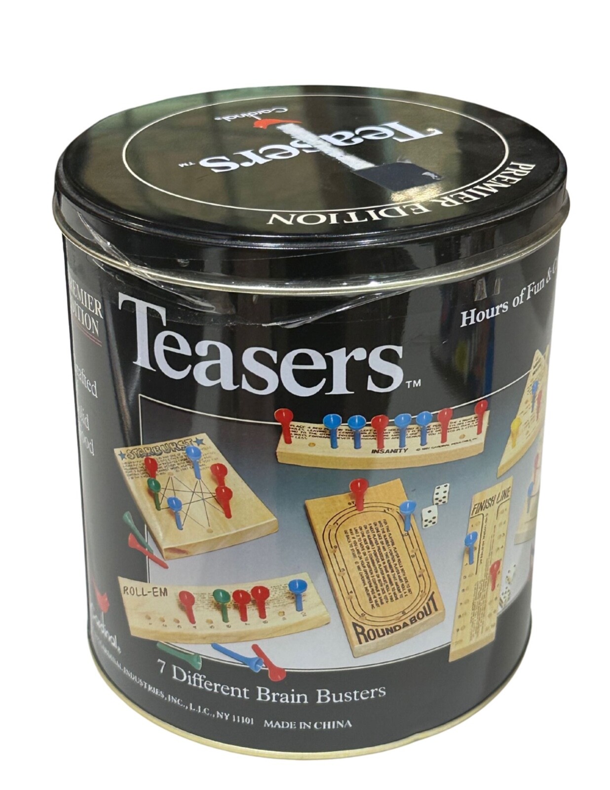 Teasers 7 Different Brain Busters Solid Wood Game Tin Case 1987 NEW! | eBay