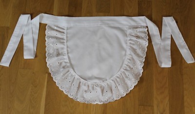Traditional Maids Pinny Apron Embroidery Anglaise - Choose Size | eBay UK