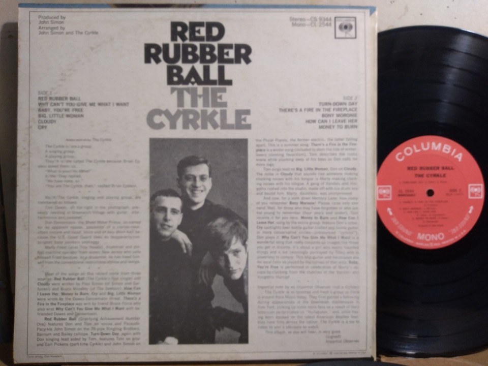 Columbia CL 2544 The Cyrkle Red Rubber Ball 1966 MONO 2 EYE VG++ TO NM ...