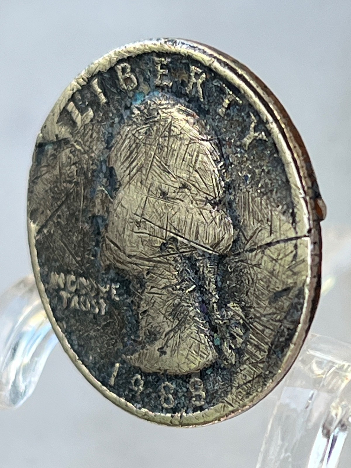 1988 US Quarter SPECIAL CRENELATED RIM DDO, DDR,DIECRACKS, RIM,CLAD NO ...