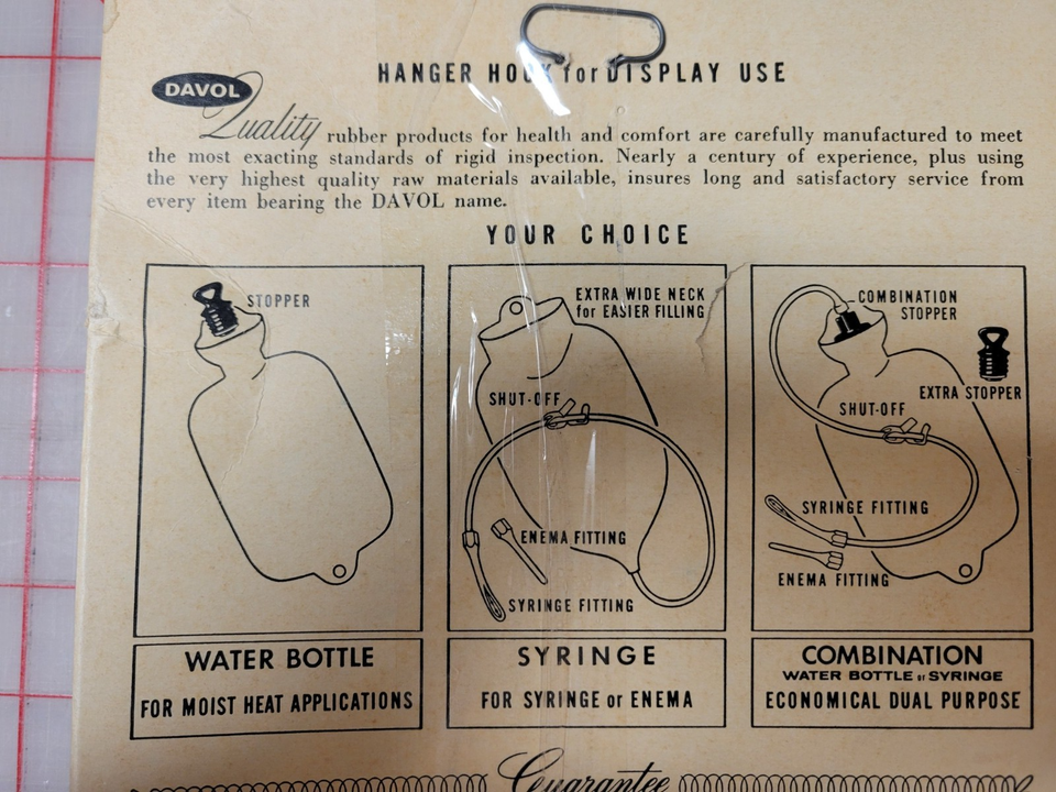 Vintage Davol #10 Comfy 2 Quart Hot Water Bottle 40's 50's Original Box ...