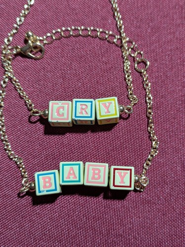 MELANIE MARTINEZ Cry Baby Letter Blocks Chain Bracelet Set Crybaby Hot ...