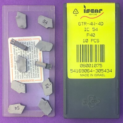 10 pc ISCAR GTR - 4W - 4D Carbide Grooving Inserts: IC54🎯Machinist | eBay