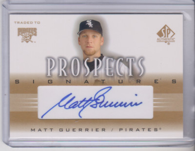 2002 SP Authentic Matt Guerrier Prospects Autograph #P-MG Pittsburgh ...
