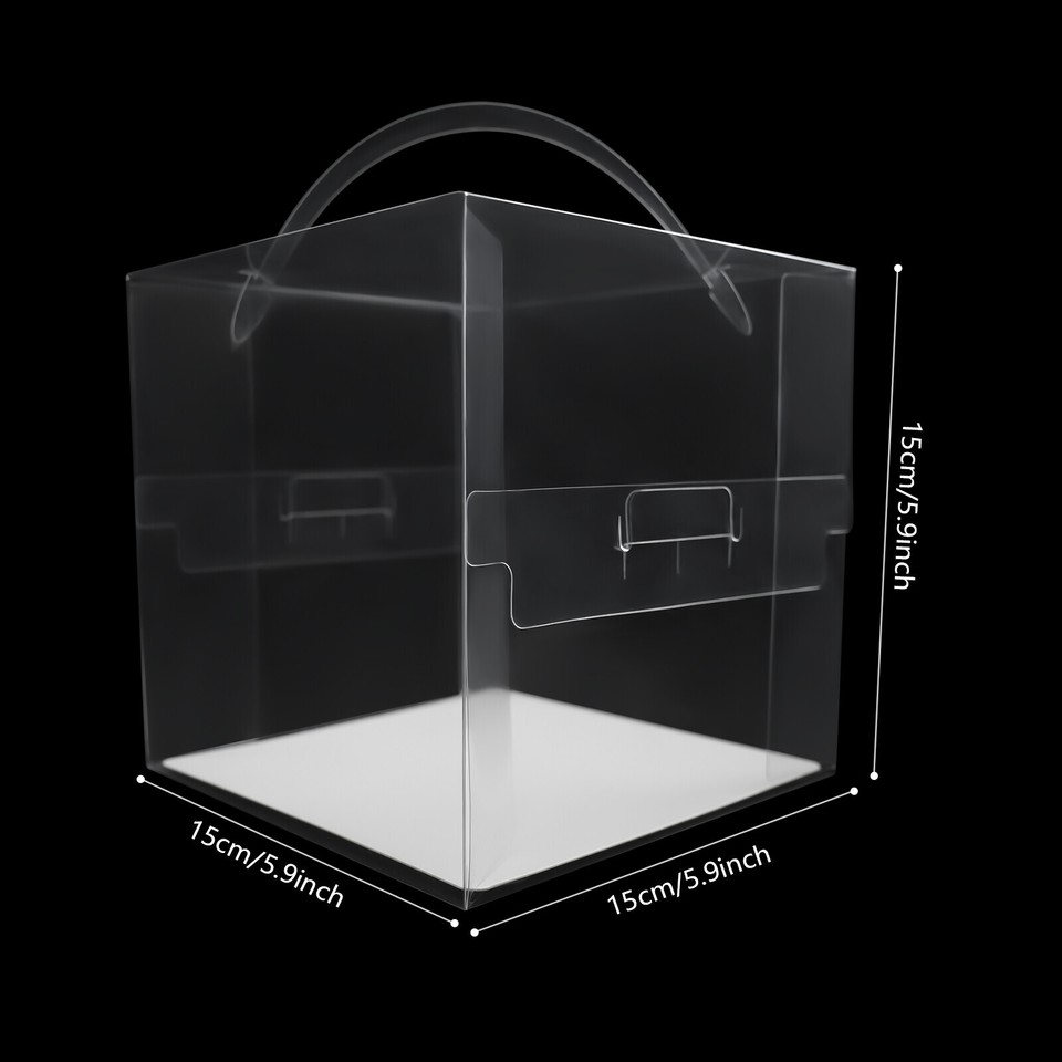 50 Count Clear Cake Boxes Set - Square Design with Sturdy Handle | eBay