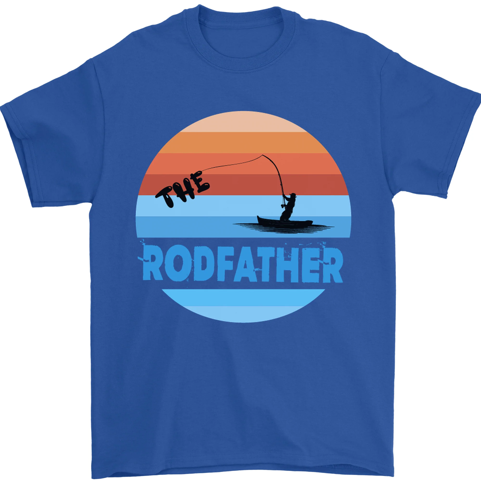 The Rodfather Funny Fishing Rod Father Mens T-Shirt 100% Cotton | eBay