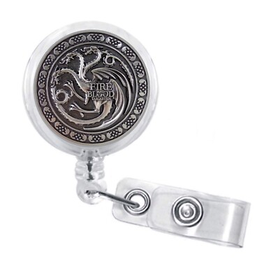 Game Of Thrones, GOT, House Targaryen, Retractable Badge Name Tag ID ...