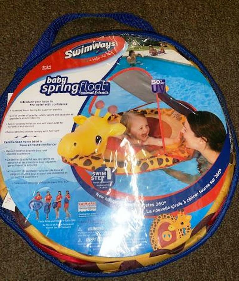 SwimWays Baby Spring Canopy Float Giraffe Animal Friends, Tote (9-24 Mo ...