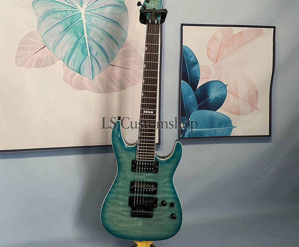 Custom Horizon E-II Electric Guitar 7 String Floyd Rose Blue Burst ...