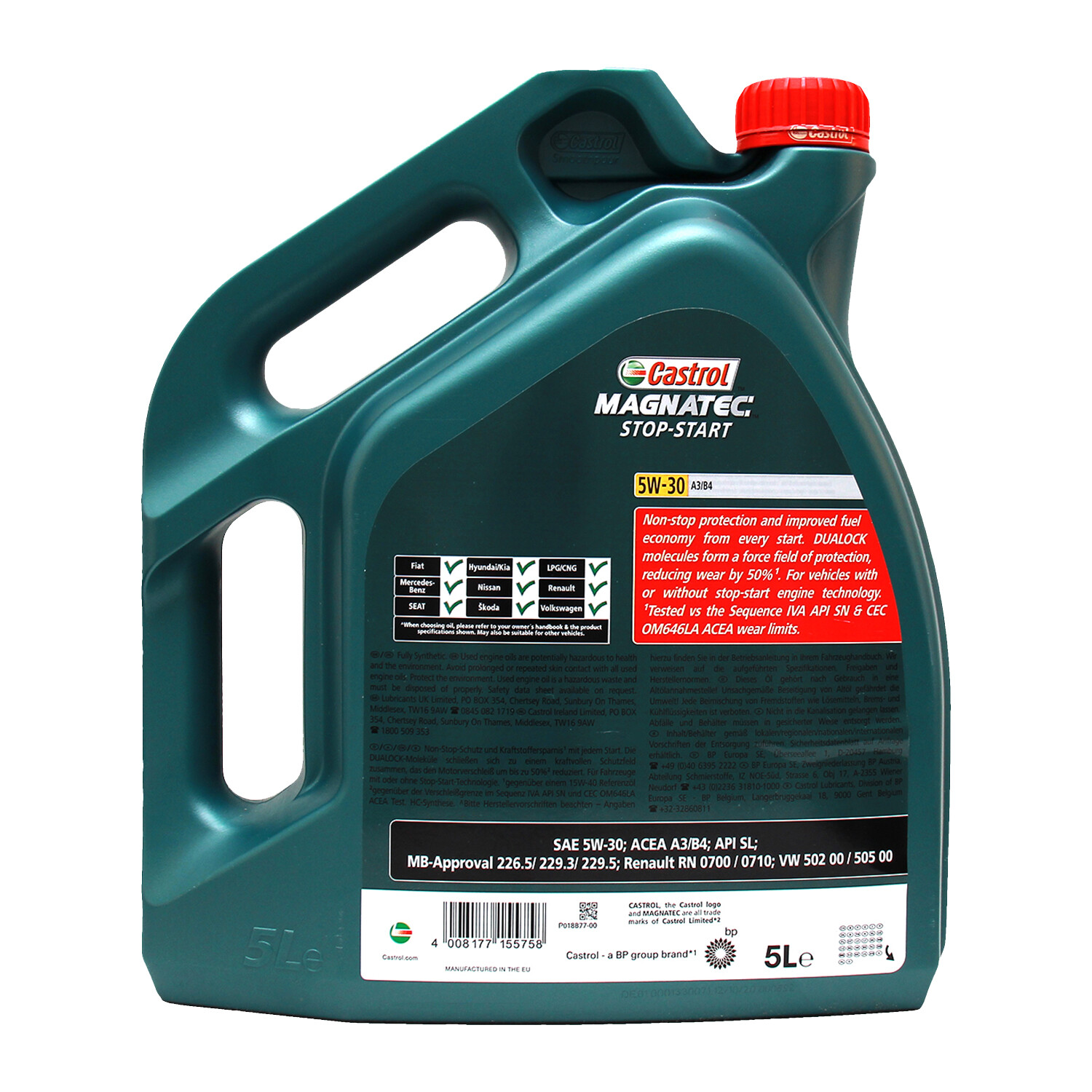 CASTROL Magnatec Stop-Start 5W-30 A3/B4 Motorenöl VW 502 00, 505 00, 5 ...