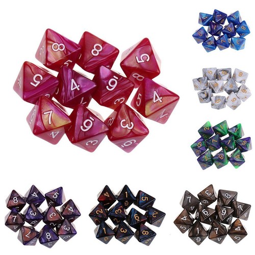 10X 8 Sided Dice D8 Polyhedral Dice for Table Games | eBay