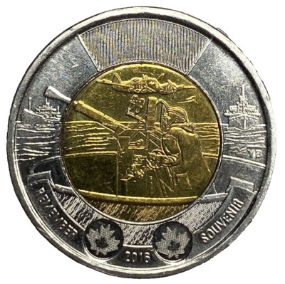 2016 CANADA 2 TWO DOLLARS TOONIE BATTLE OF THE ATLANTIC REMEMBERANCE ...