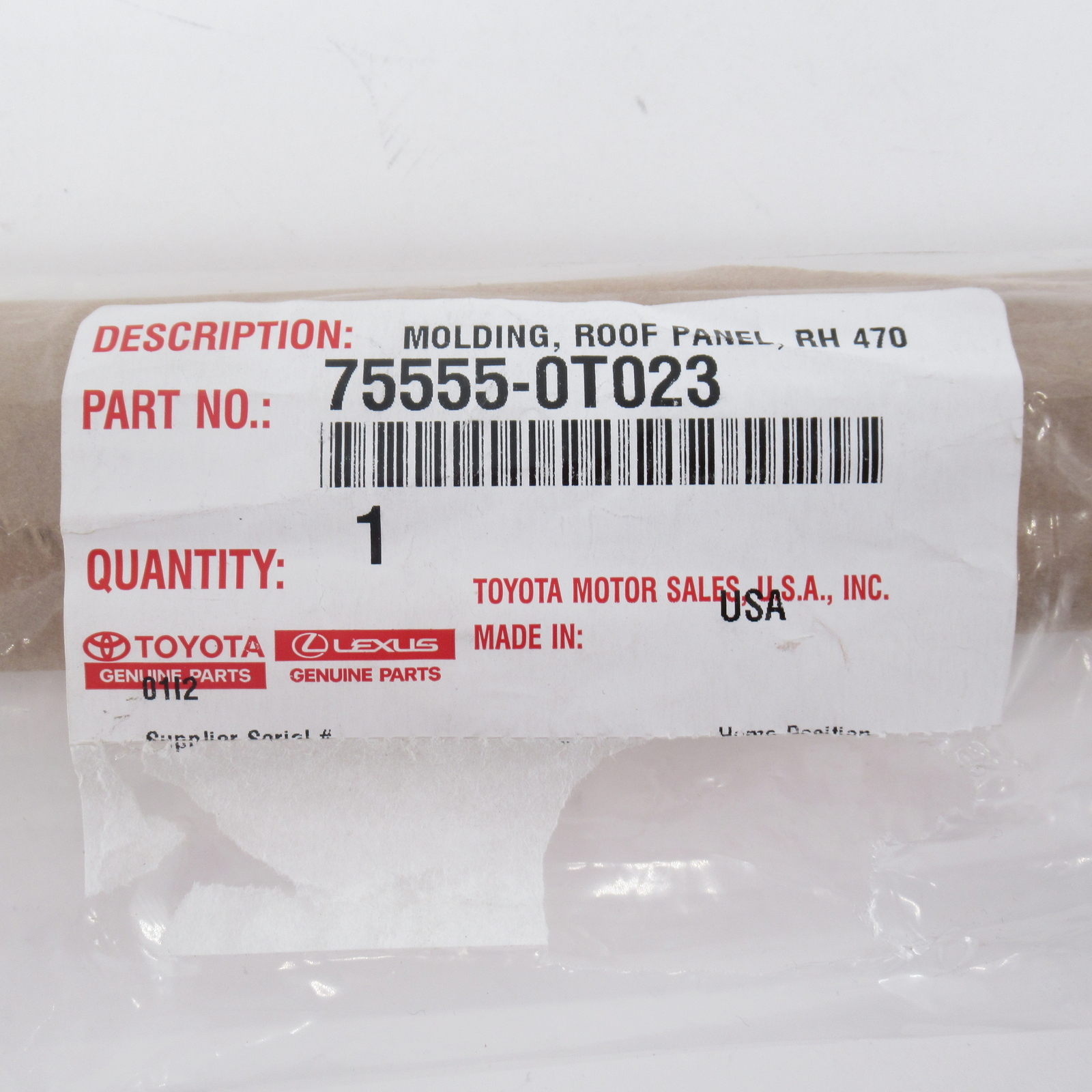 Genuine OEM Toyota 75555-0T023 Passenger RH Drip Molding 09-16 Venza w ...