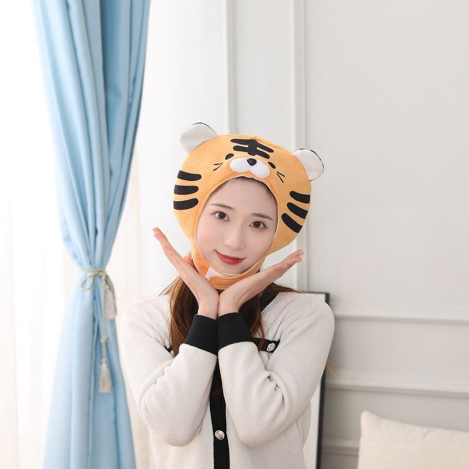 Cartoon Tiger Head Shape Hat Animal Headgear Party Performance Prop ...