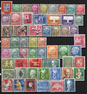 Saarland 1957-1959 OPD Saarbrücken, 56 Briefmarken gestempelt, Michel ...