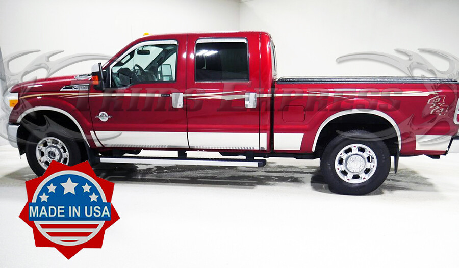 2011-2016 Ford F-250/F-350 Crew Cab Short Bed Rocker Panel Trim 8 3/4 ...