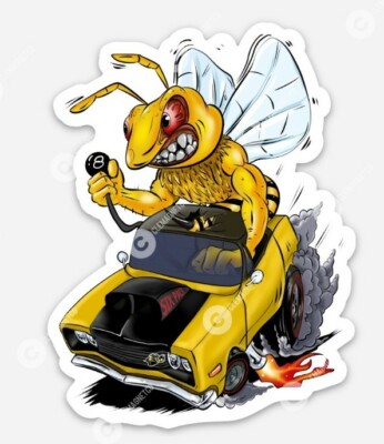 Muscle Car Bee MAGNET - Premium Vinyl Muscle Car Rat Fink Car Show ...