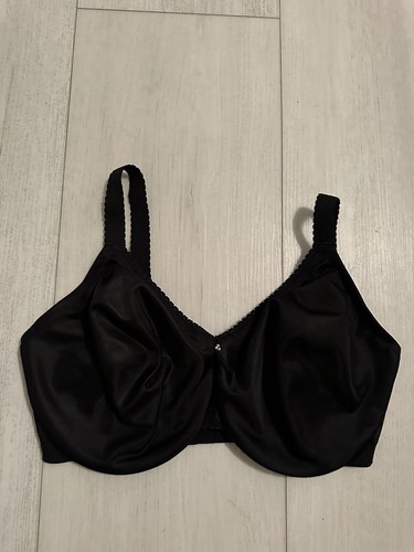 Wacoal Minimizer Bra Sz 36DDD Underwire Black Soft Satin Cup Adjustable ...