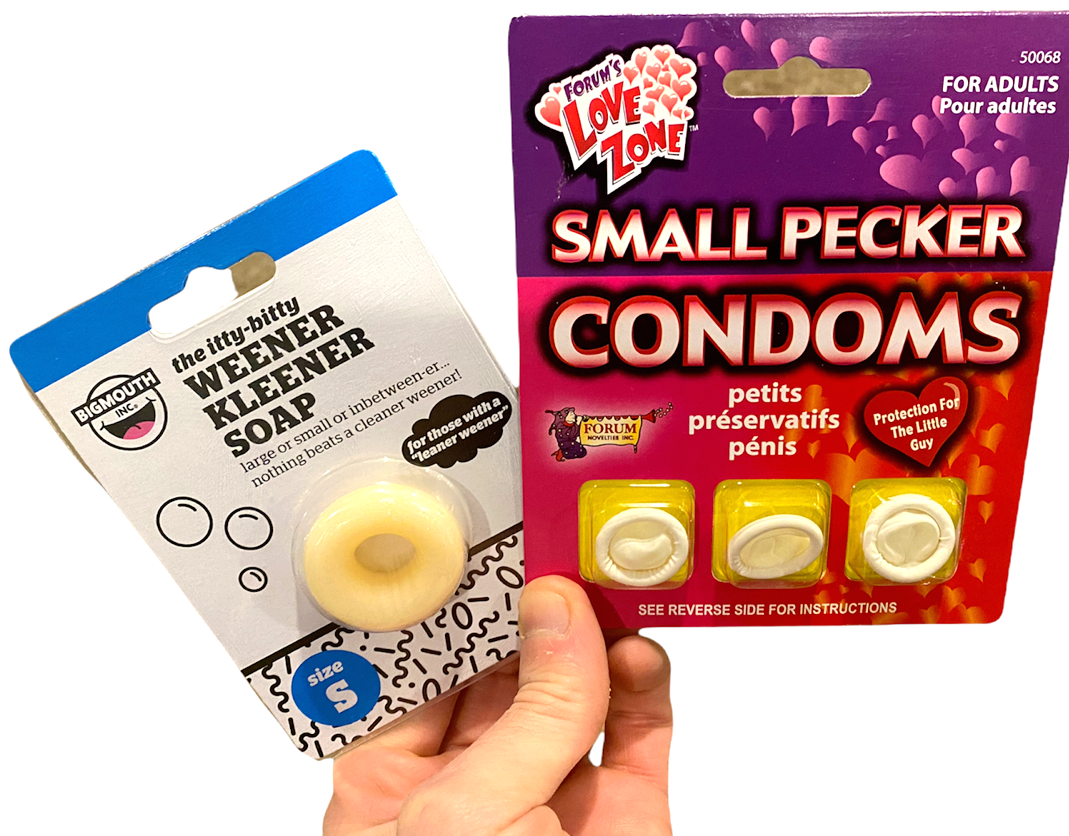 Small Pecker Condoms & Mini Willy Weener Cleaner Soap - Adult Gag Joke ...