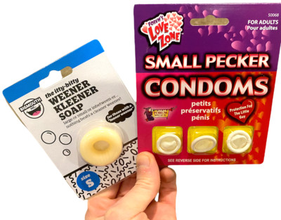 Small Pecker Condoms & Mini Willy Weener Cleaner Soap - Adult Gag Joke ...