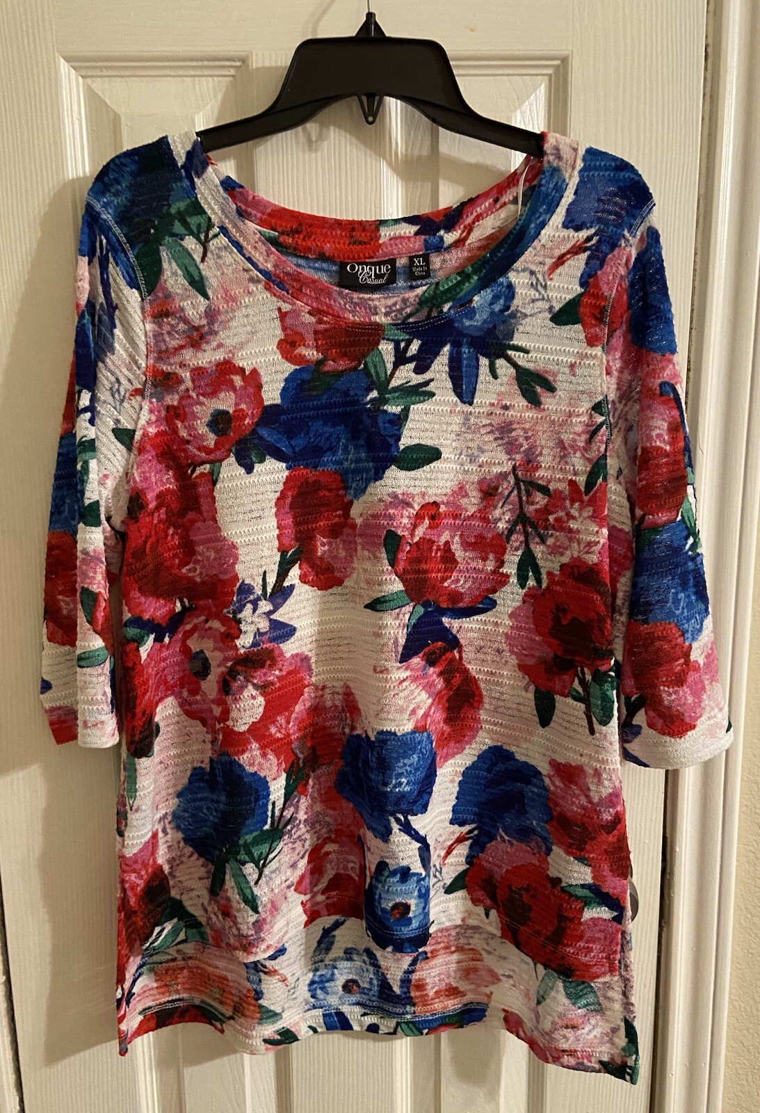 Onque Casual Women’s Red, Blue, Pink & Green Floral 3… - Gem