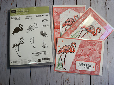 Stampin' Up! Fabulous Flamingo stamp set & 3 handmade cards - RARE | eBay
