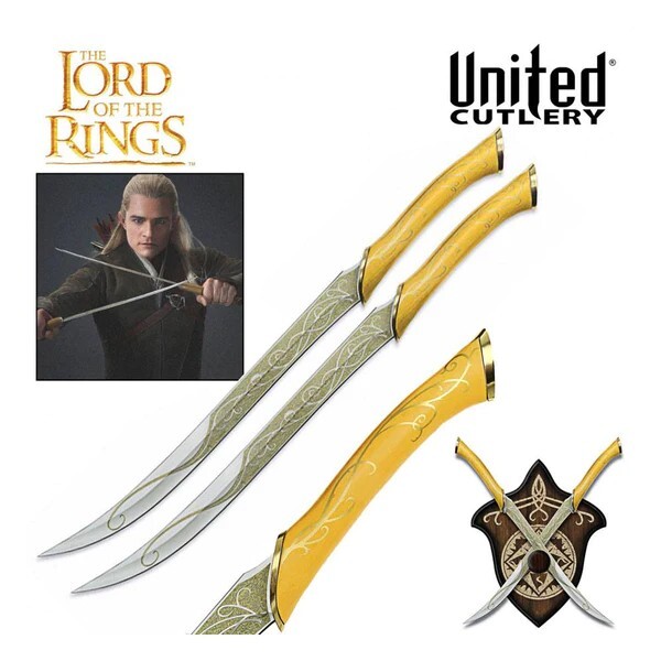 LOTR Lord of the Rings Fighting Knives and Scabbards of Legolas UC1372 ...