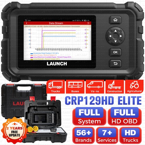 2025 LAUNCH CRP129 HD Elite Heavy Duty Truck Scanner Diesel Diagnostic ...
