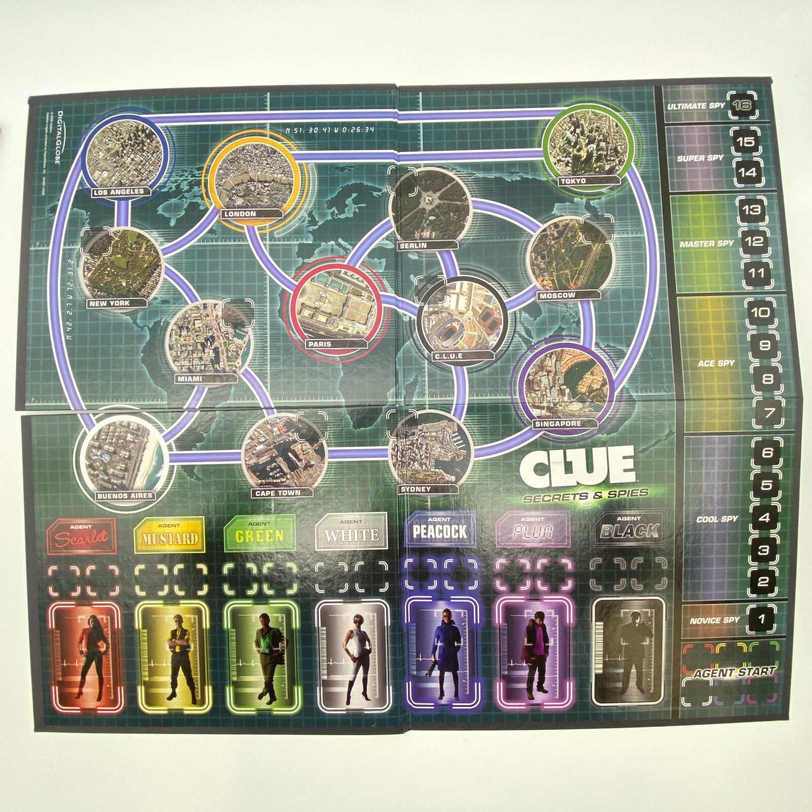Clue Secrets and Spies Game Board Only 2009 Replacement Pieces ...