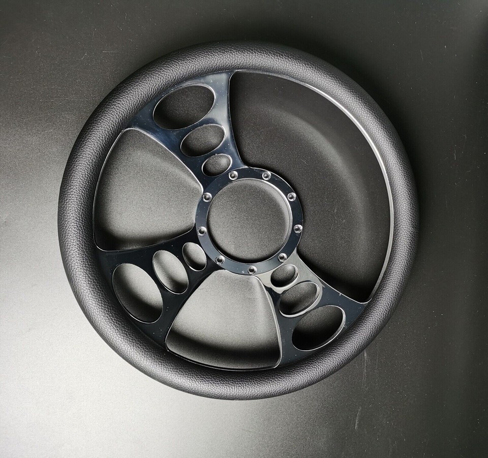 14" Nine Hole Billet Aluminum 9 Holes Chrome Steering Wheel w/ Half ...