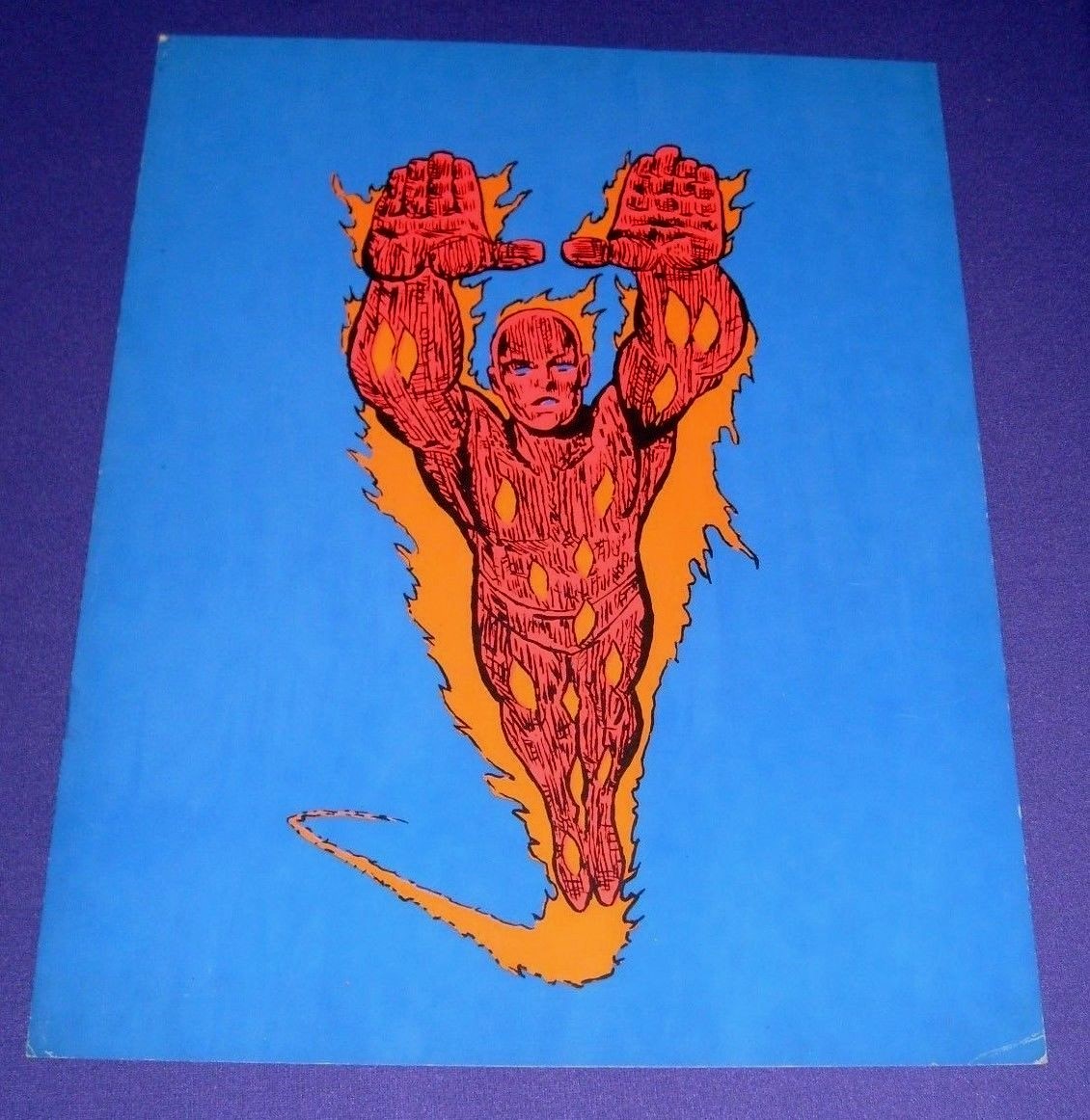 The Human Torch Poster (1970, Marvel Super-Heroes MMMS) 15" x 19" Jack ...