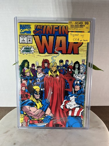 Infinity War Ron Lim Signed Issue # 1 Comic with COA 1992 NM+ Marvel ...