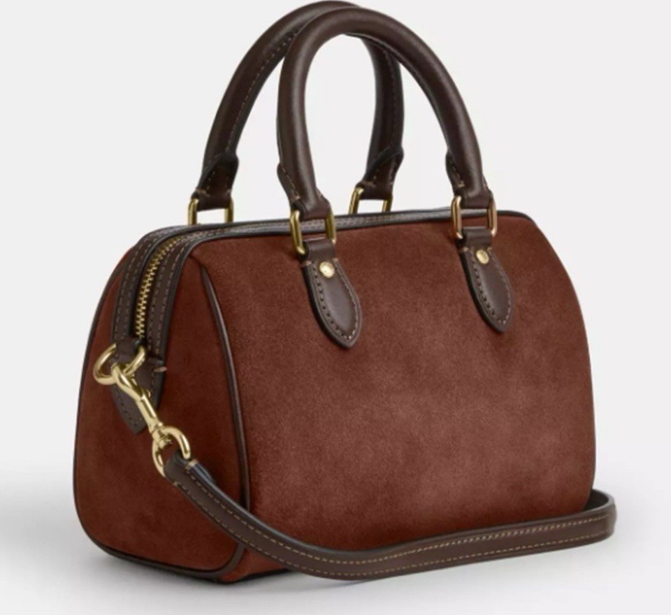 NWT Coach Mini Rowan Crossbody Bag CCF29 suede/Vintage Brown | eBay